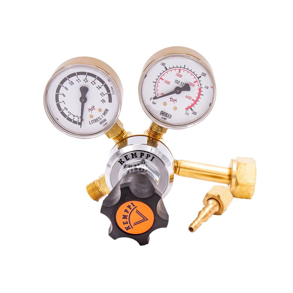 Gas Regulator 0-15 LPM 2-Gauges, AR | Kemppi